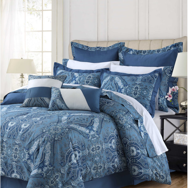 Tribeca Living Atlantis 12 Piece Reversible Comfort Set & Reviews | Wayfair